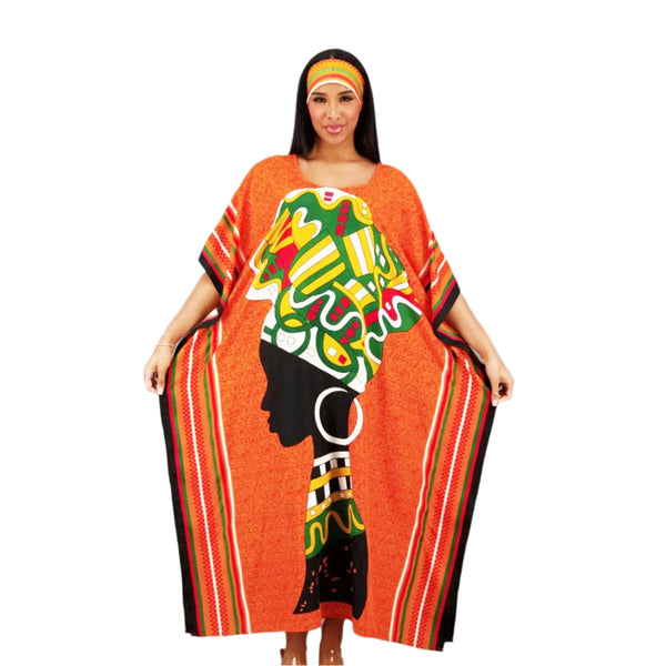 Kaftan Dashiki Border Africa Afro Print Women 100% Polyester Maxi One ...