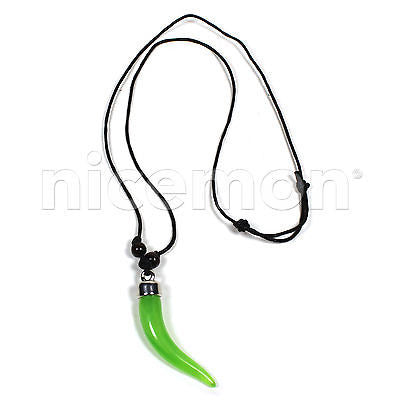 Black Cord Surfer Necklace Tiger Tooth Style Pendant Reggae Rasta Hipp ...