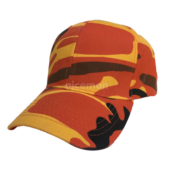 Orange Camouflage Military Camo Ball Baseball Caps Hats 100% Cotton 1s ...